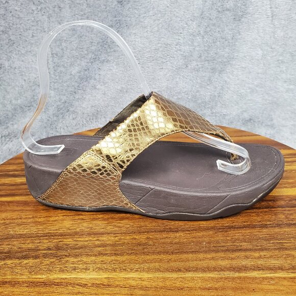 Fitflop | Shoes | Fitflop Sandals Womens 7 Brown Bronze Snake Print ...